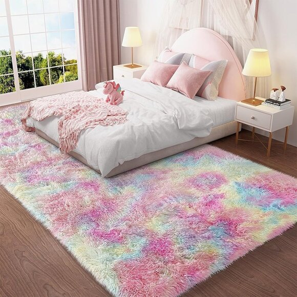 Accents | New Rainbow Colorful Area Rugs For Bedroom Girls Unicorn ...